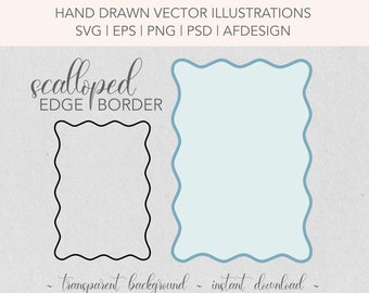 Wavy Squiggly Calligraphy Edging SVG Border | Vector Editable File ...