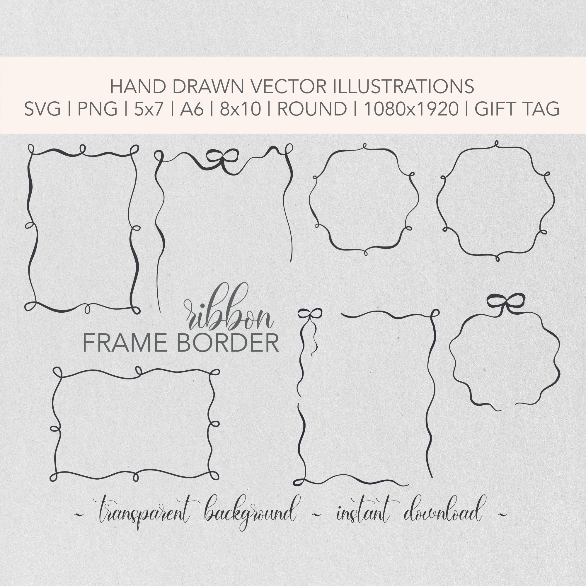 Ultimate Ribbon Wavy Border Bundle Pack Svg, Png Files Invitation ...