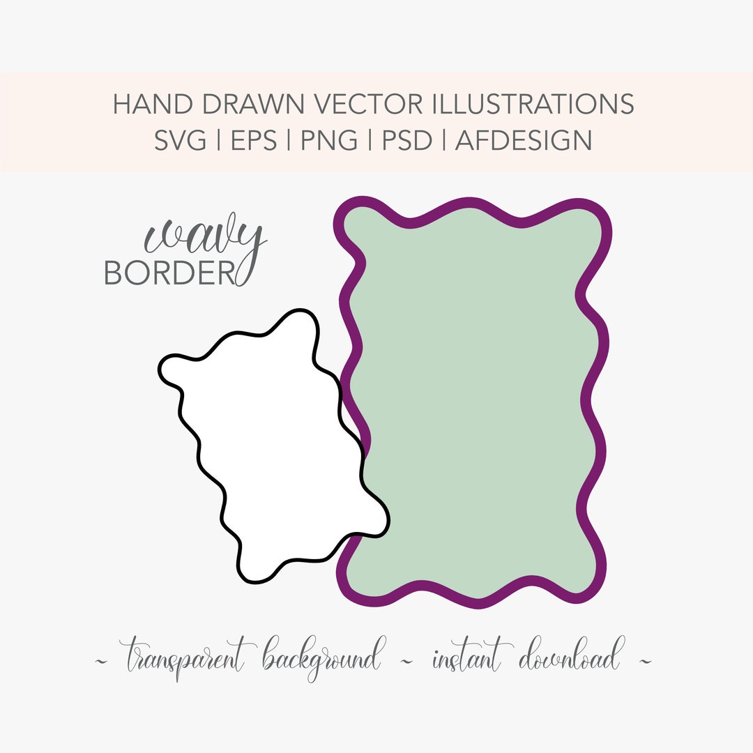 Wavy Squiggly Border Vector Editable File Wedding and - Etsy Australia