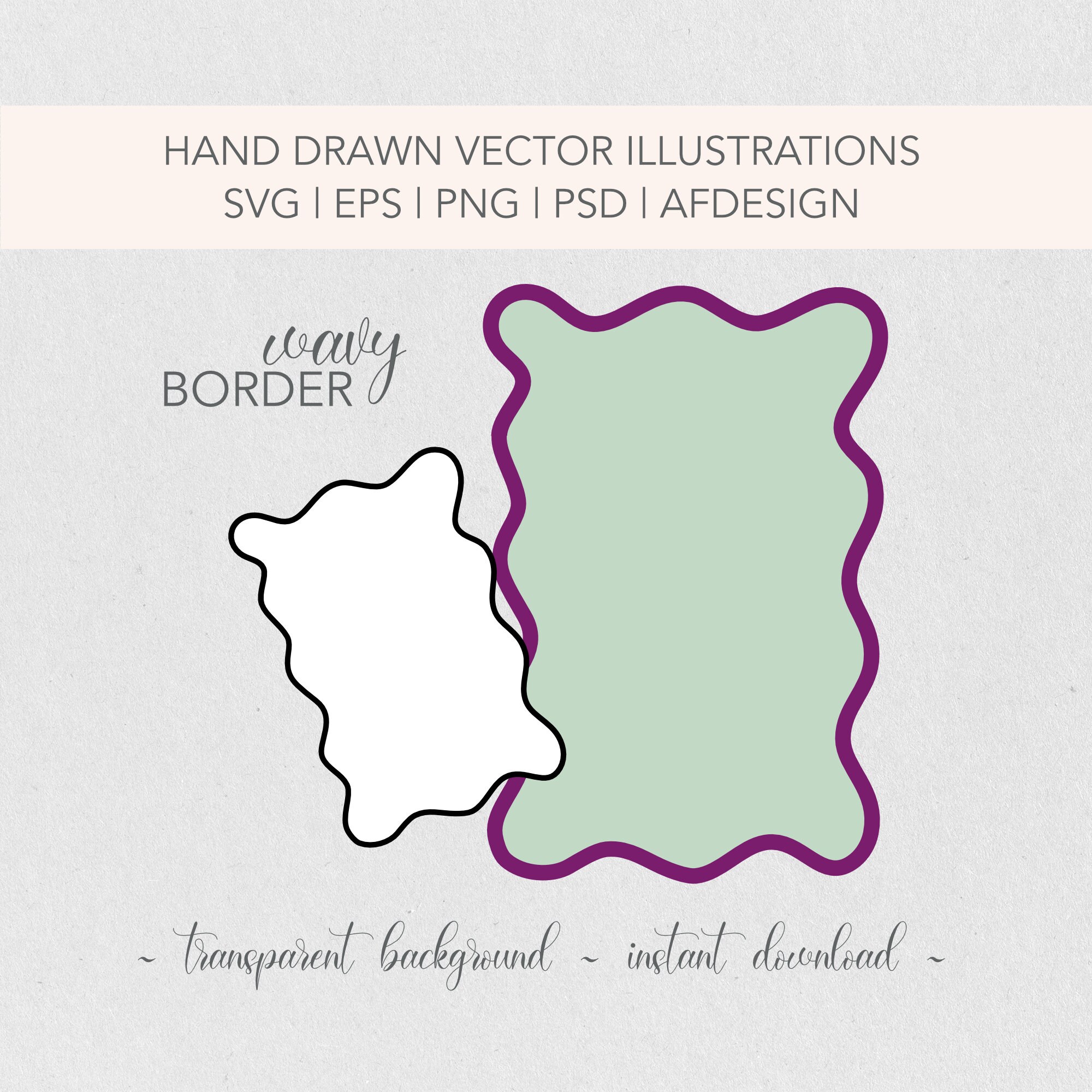 Wavy Squiggly Border Vector Editable File Wedding and - Etsy