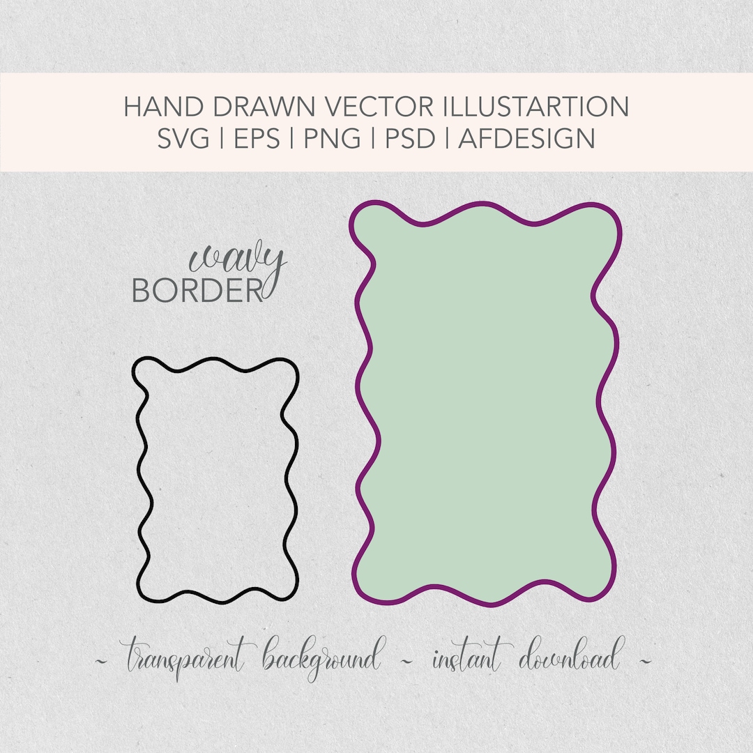 Wavy Squiggly Border | Vector Editable File | Wedding and Birthday ...