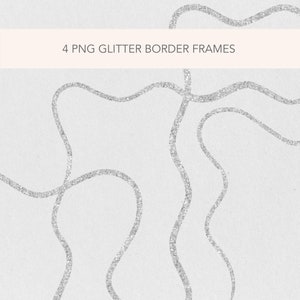 Silver Wavy PNG Border Frame Bundle | DIY Wedding Stationery Clip Art ...