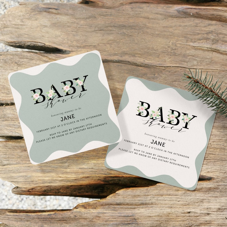 Wavy Square Squiggly SVG Border Frame | Editable Template | Wedding ...