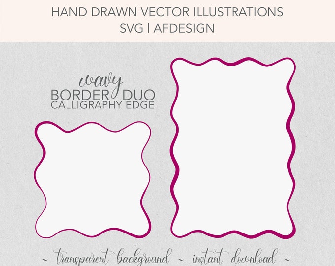Wavy Scalloped Border Vector Editable File Wedding and Birthday ...