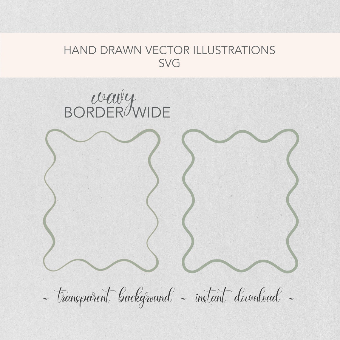 Wavy Squiggly Wide Frame Border SVG Suitable for 8x10 | Vector Editable ...