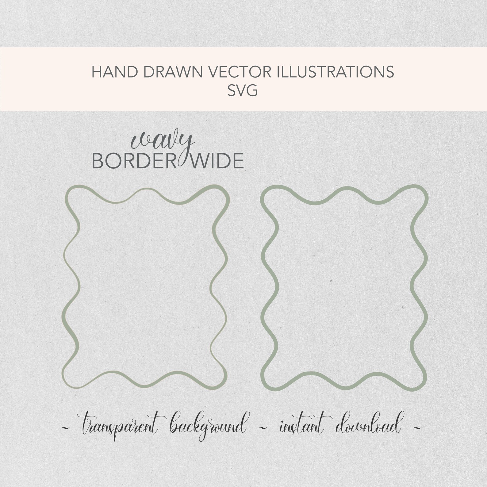 Wavy Squiggly Wide Frame Border SVG Suitable for 8x10 | Vector Editable ...