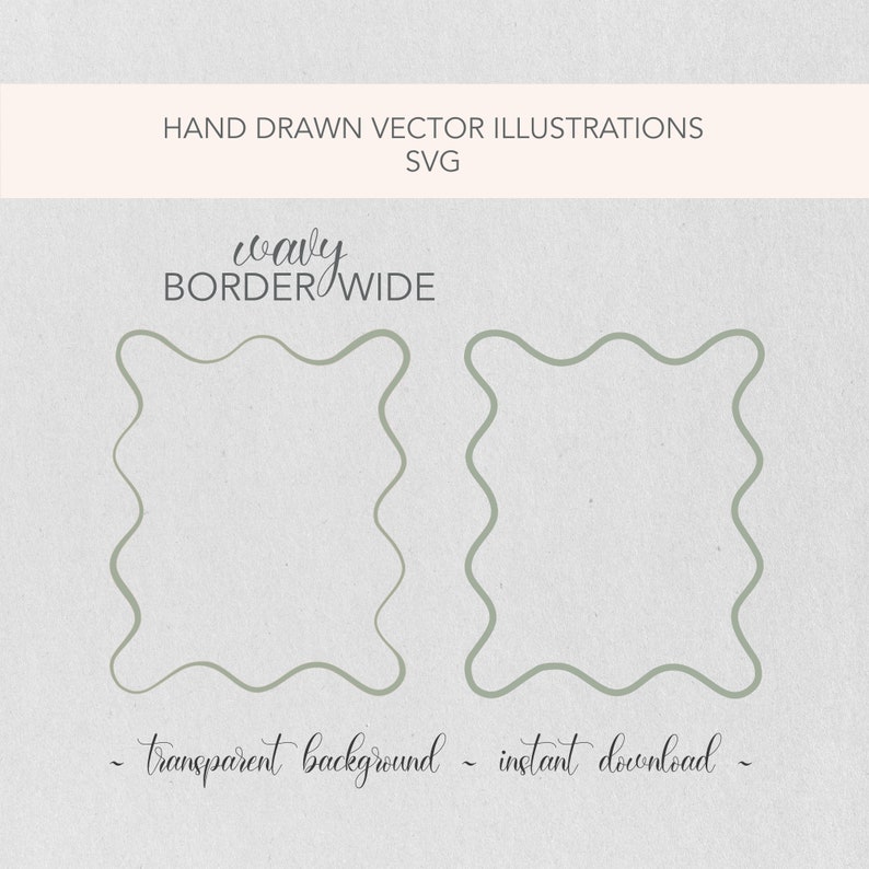 Wavy Squiggly Wide Frame Border SVG Suitable for 8x10 | Vector Editable ...