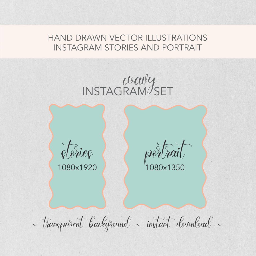 Wavy Instagram Border Set | Vector Editable File | for Instagram Stories and Portrait - Etsy