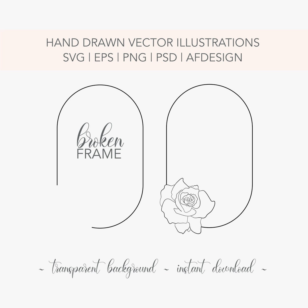 Split Border Frame Clip Art | SVG | Editable File | Instant Download ...