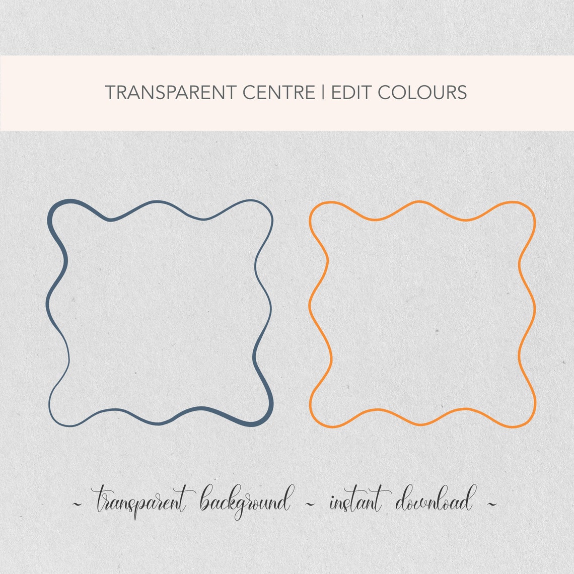 Wavy Square Squiggly SVG Border Frame | Editable Template | Wedding ...