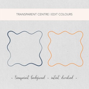 Wavy Square Squiggly SVG Border Frame | Editable Template | Wedding ...