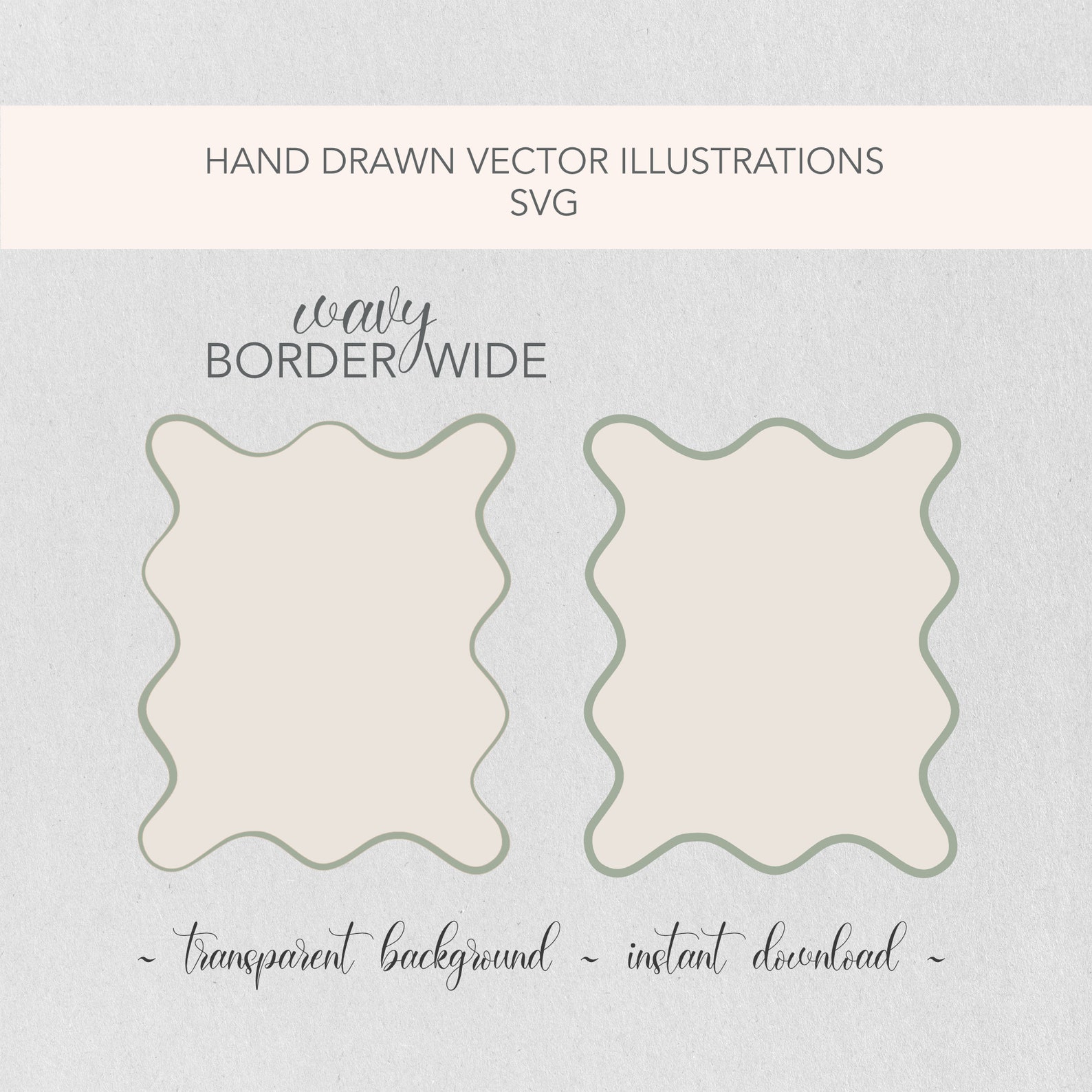 Wavy Squiggly Wide Frame Border SVG Suitable for 8x10 | Vector Editable ...