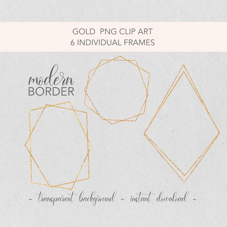 Modern Geo Border Frames SVG Vector Editable File Gold PNG Border ...