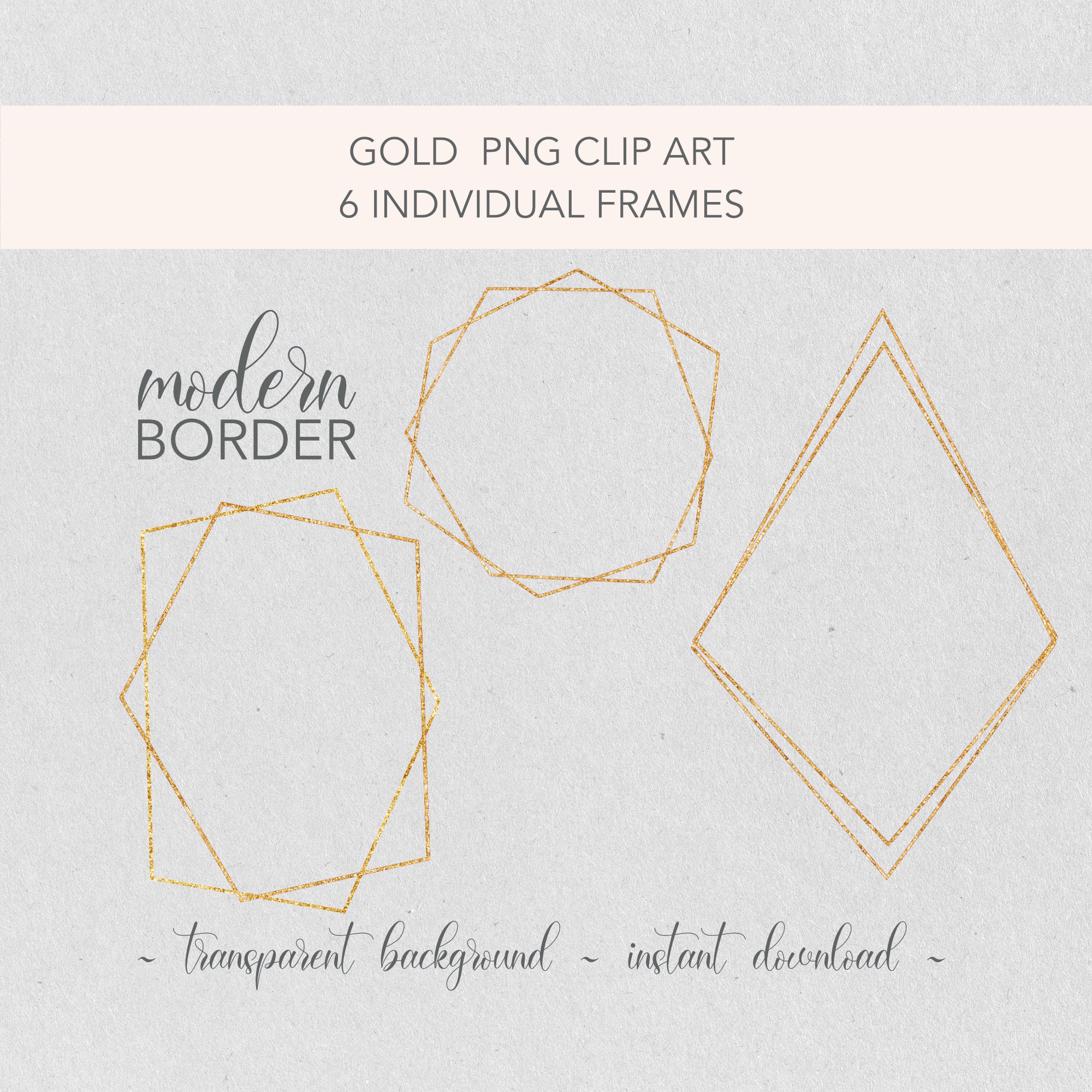 Modern Geo Border Frames SVG | Vector Editable File | Gold PNG Border ...