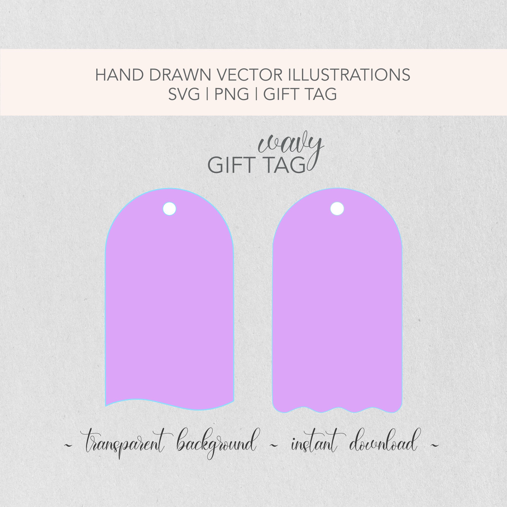 Wavy Scalloped Gift Tags: Editable SVG PNG Stationery (digital Download ...