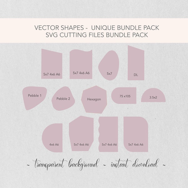 Invitation SVG & PNG Cut Stationery Files Over 30 Shapes Arch, Wavy ...