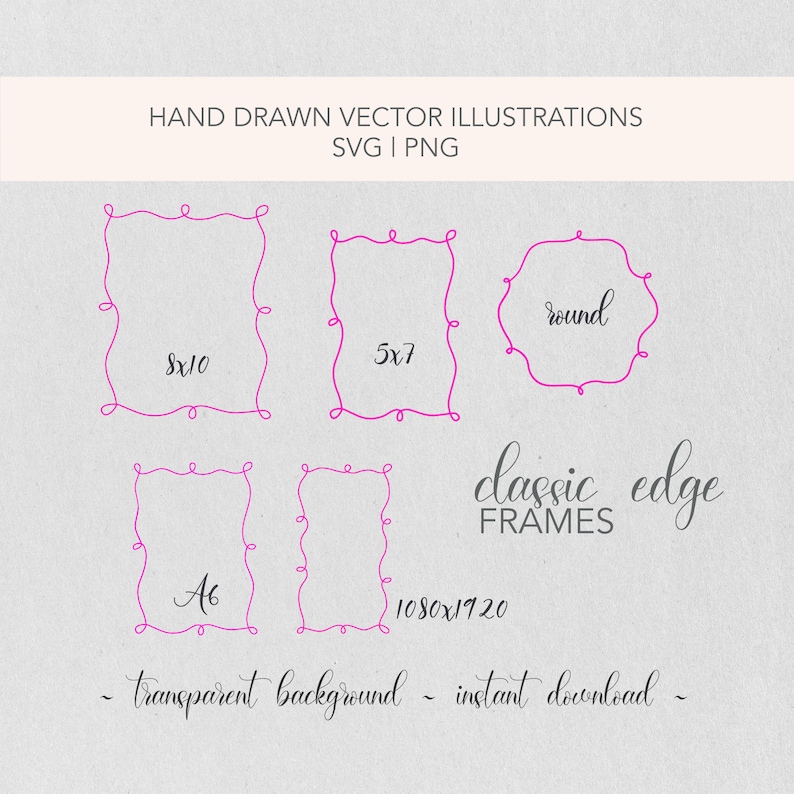 Ribbon Border Frame Pack: Wavy Edge SVG & PNG (digital Download) - Etsy
