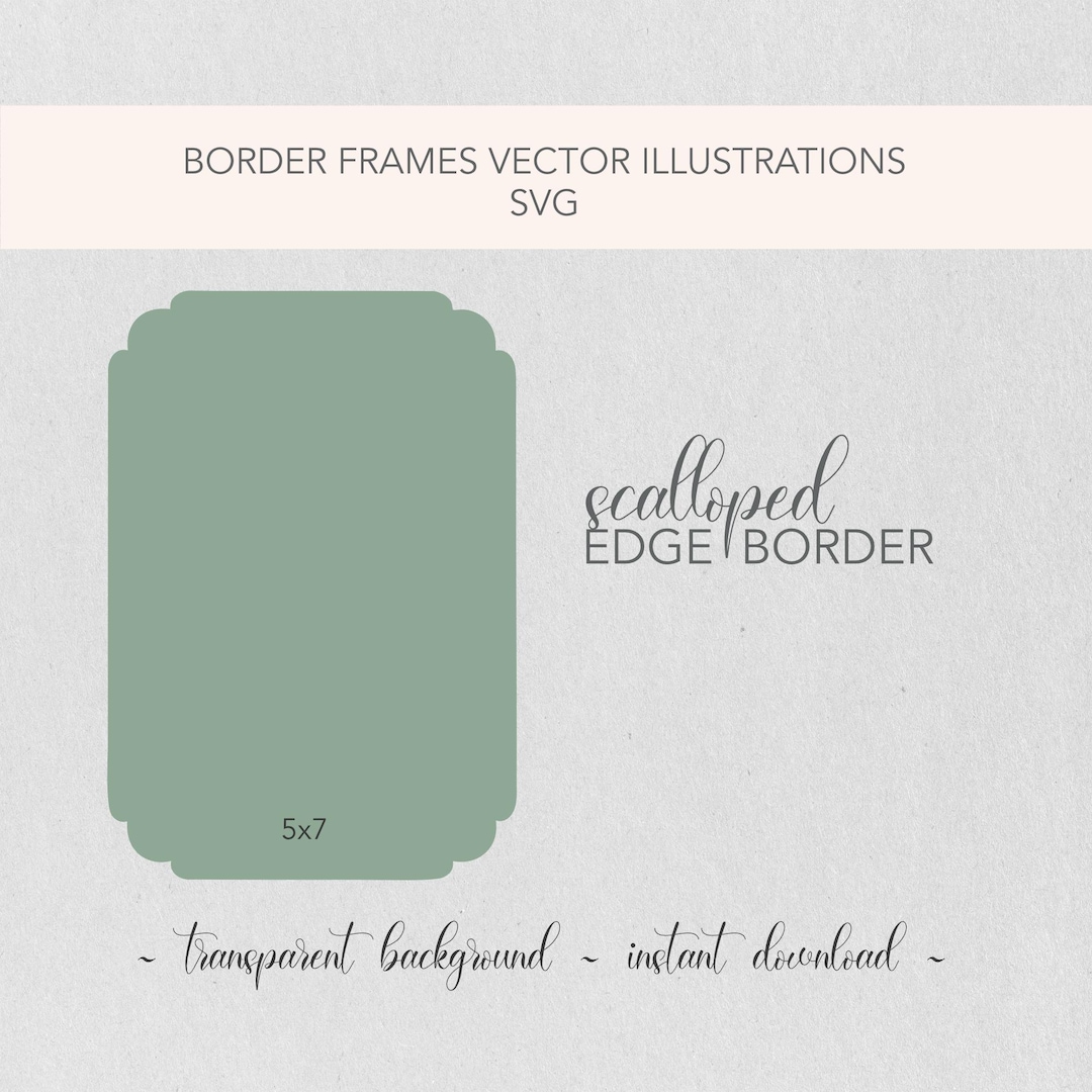 Scallop Corner Edge Frame SVG File | DIY Wedding Stationery | Magazine ...
