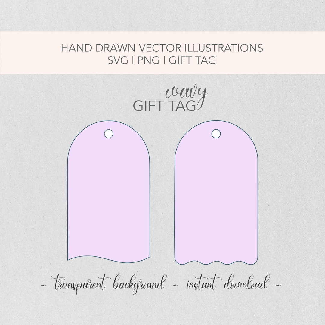Wavy Scalloped Gift Tags: Editable SVG PNG Stationery (digital Download ...
