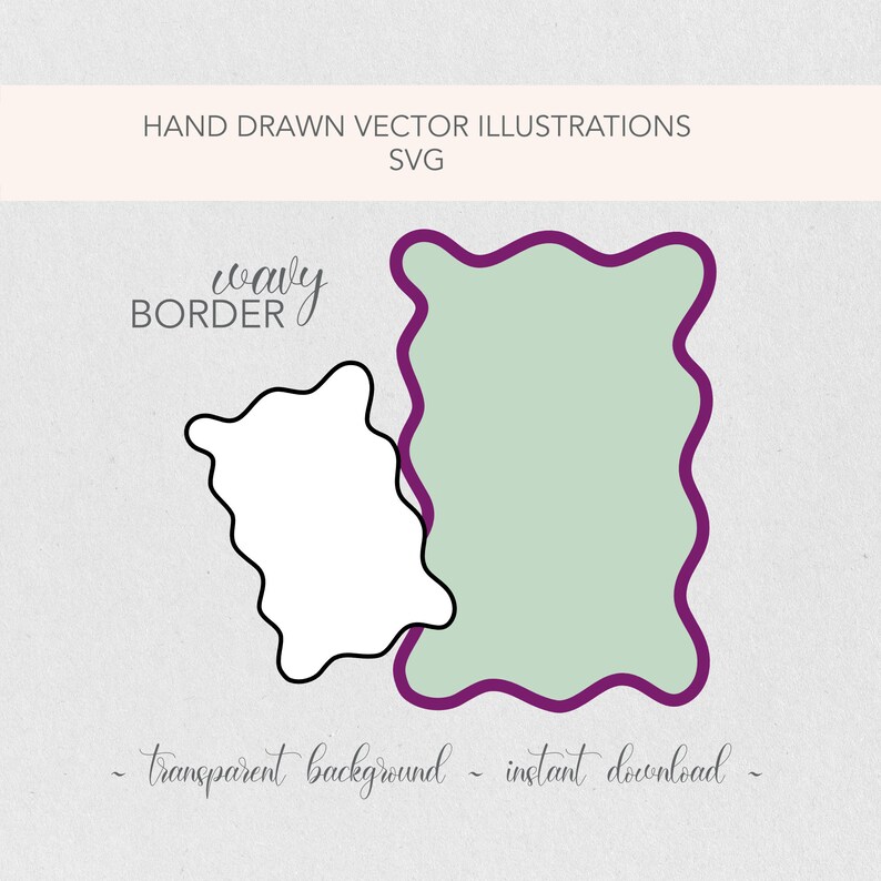 Wavy Squiggly Border Frame Set | SVG Editable Files for Invitation ...