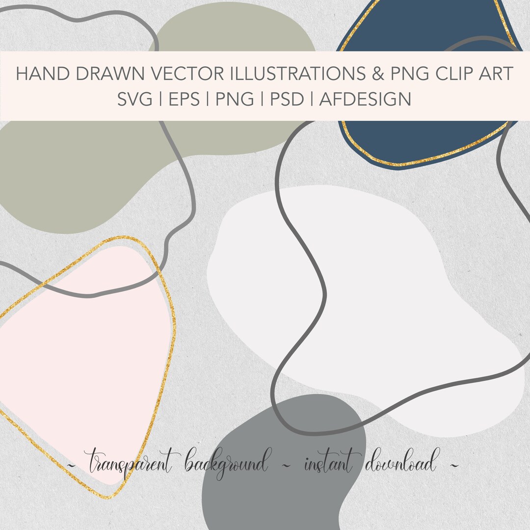 Abstract Organic SVG and PNG Clip Art Shapes | Hand Drawn Editable ...