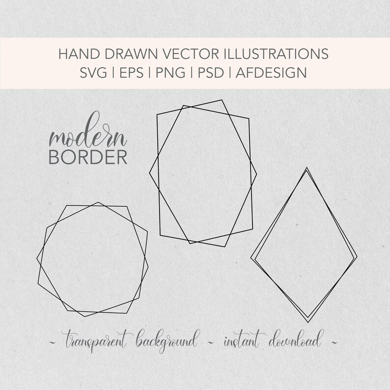 Modern Geo Border Frames SVG | Vector Editable File | Gold PNG Border ...