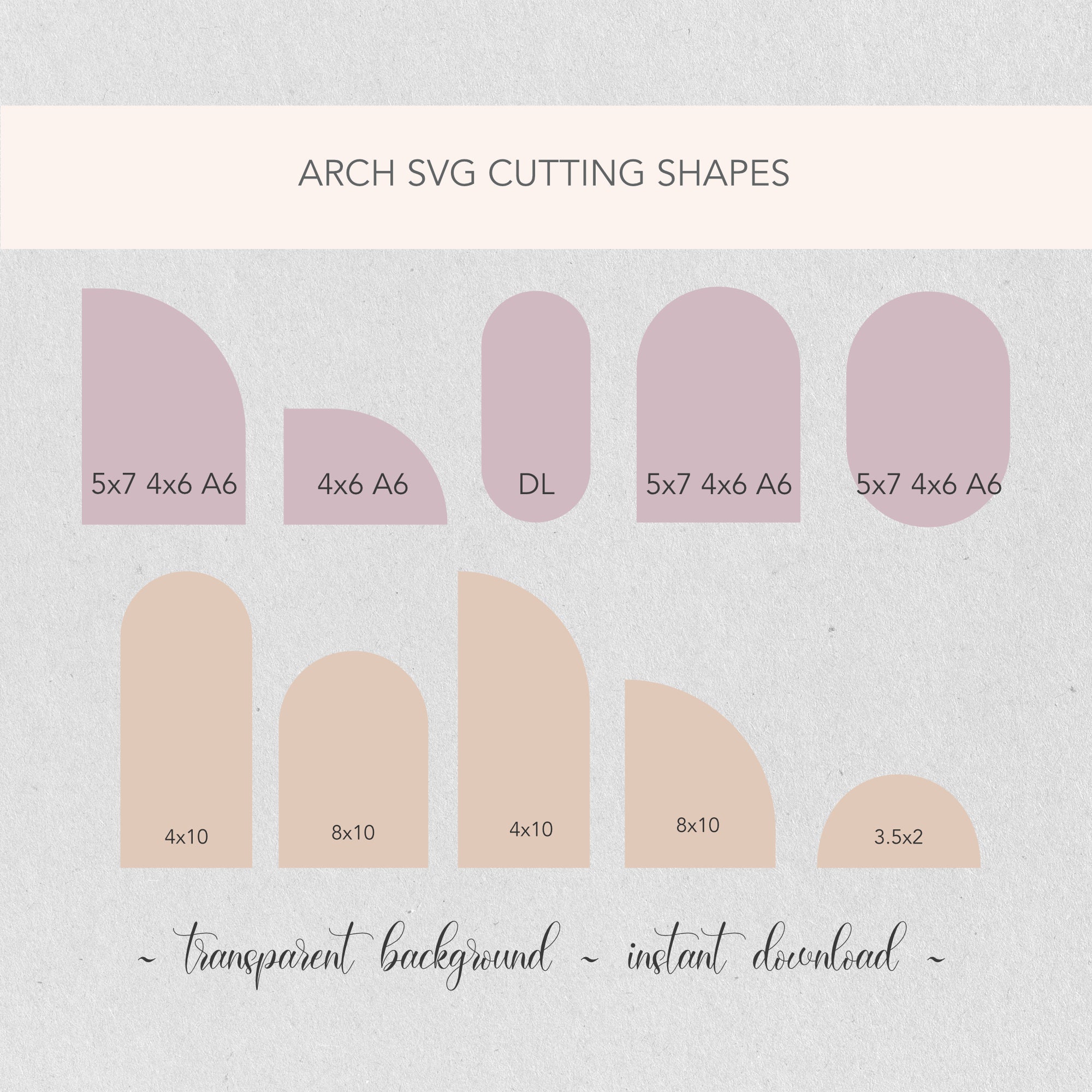 Invitation SVG & PNG Cutting Files | Arch Template Shapes for Wedding ...