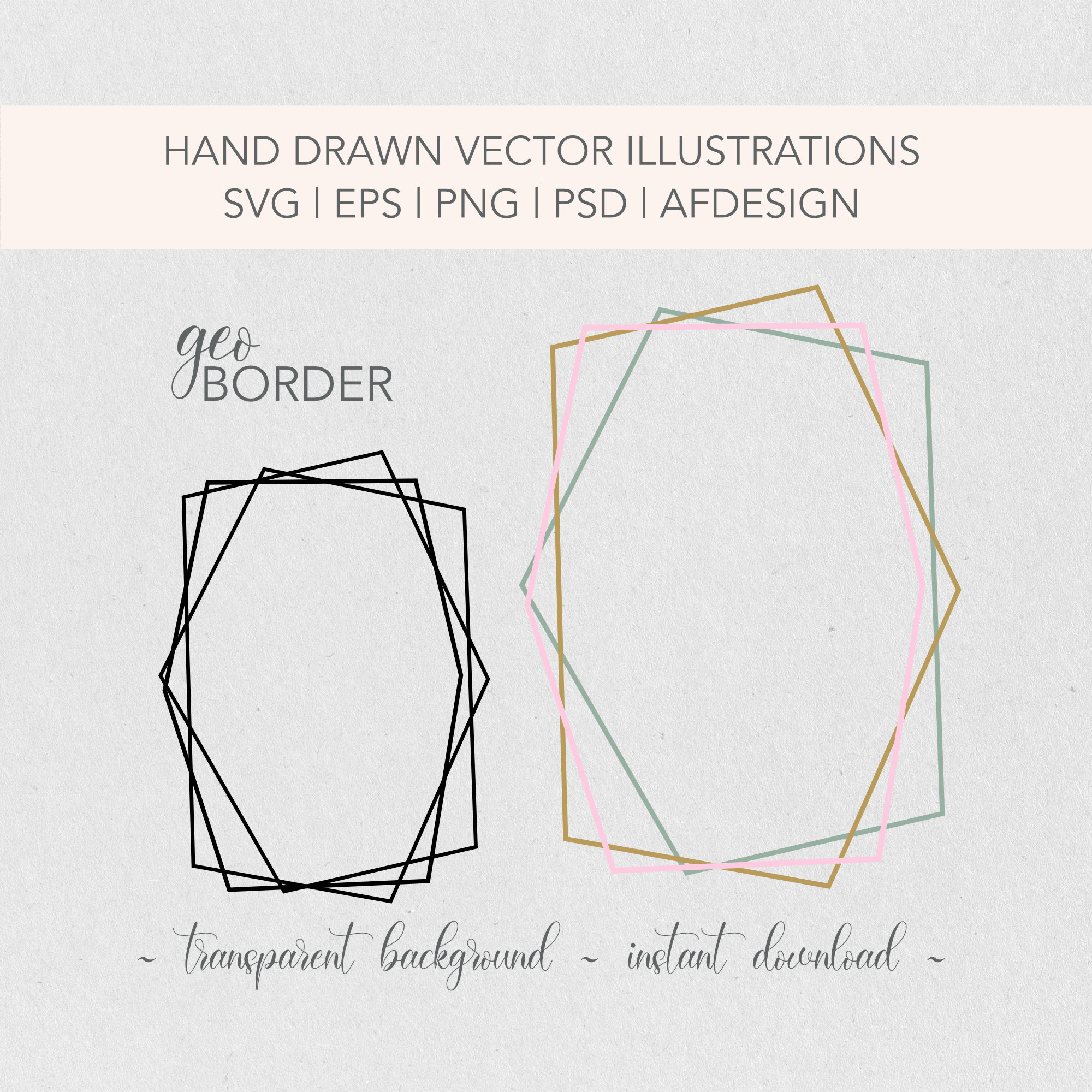 Geometric SVG Border Frame | Modern Elegance | Commercial Use - Etsy