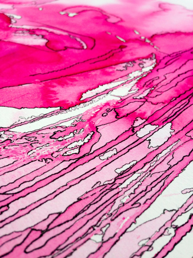 Original Abstract Watercolor and Ink - Etsy