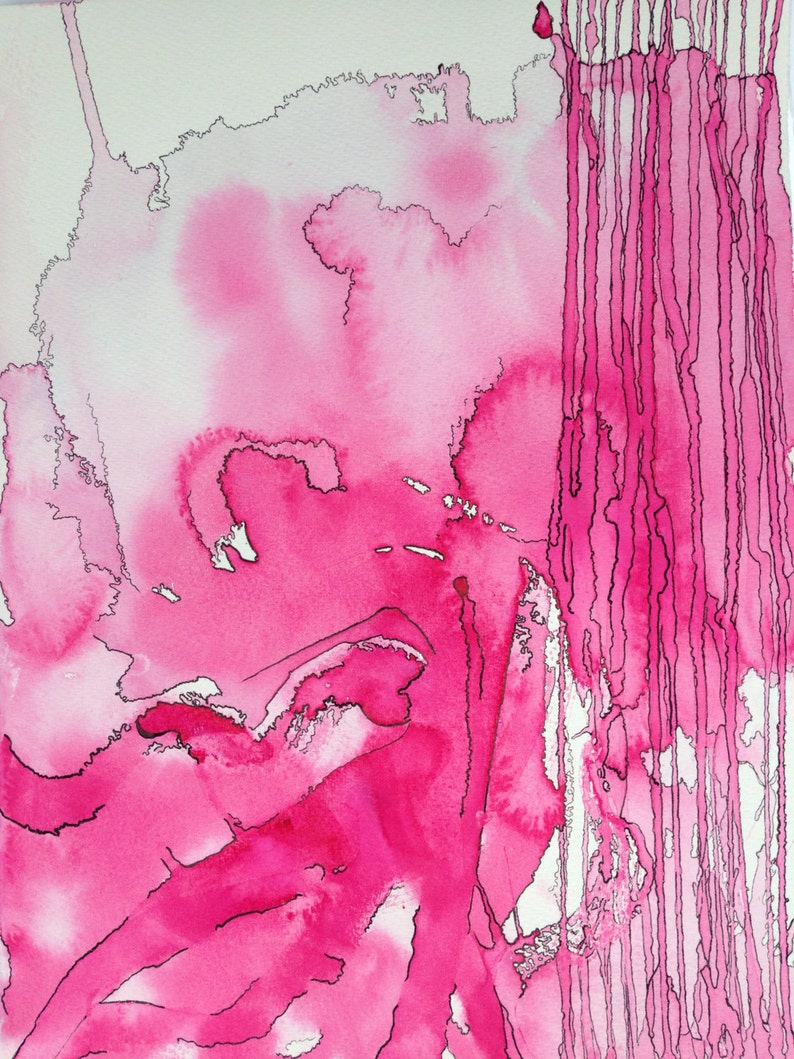 Original Abstract Watercolor and Ink - Etsy