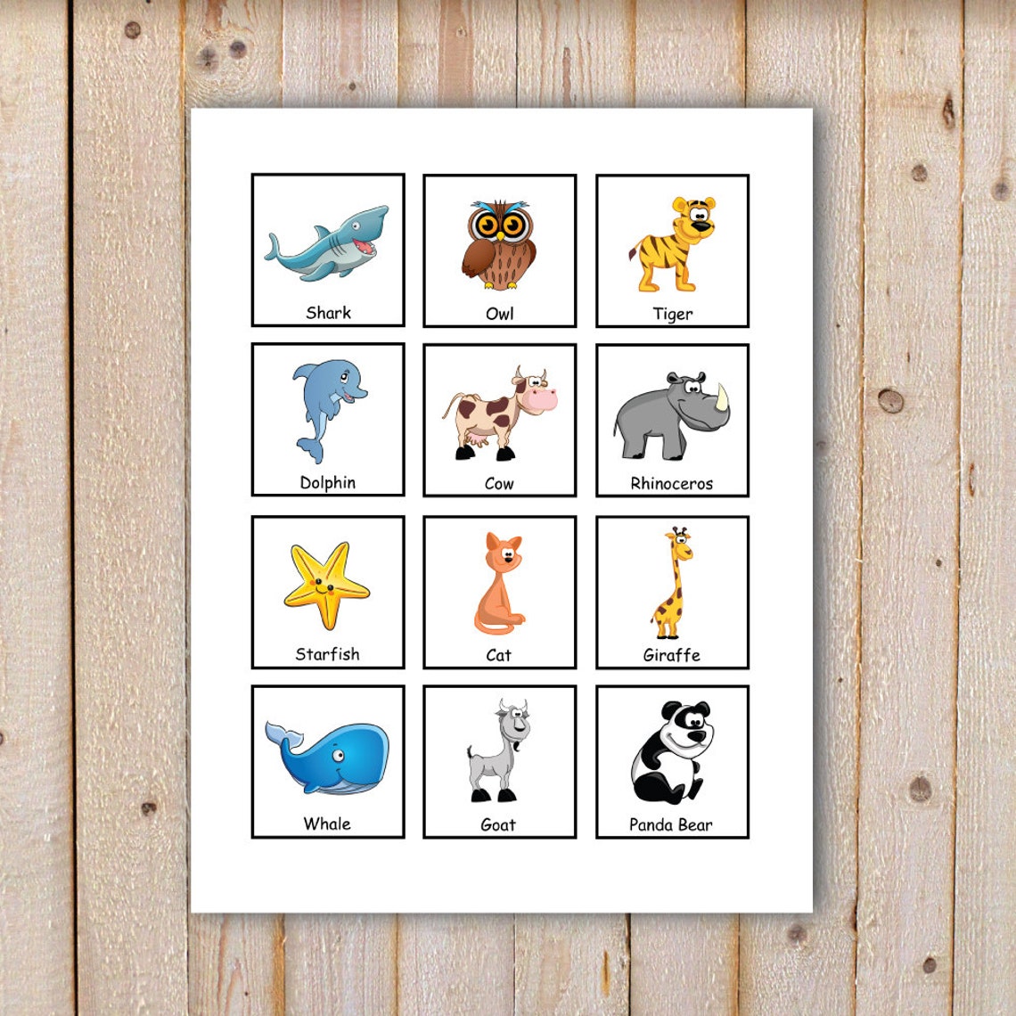 Animal juego de Bingo con 20 cartones de Bingo exclusivos y 45 grandes ...