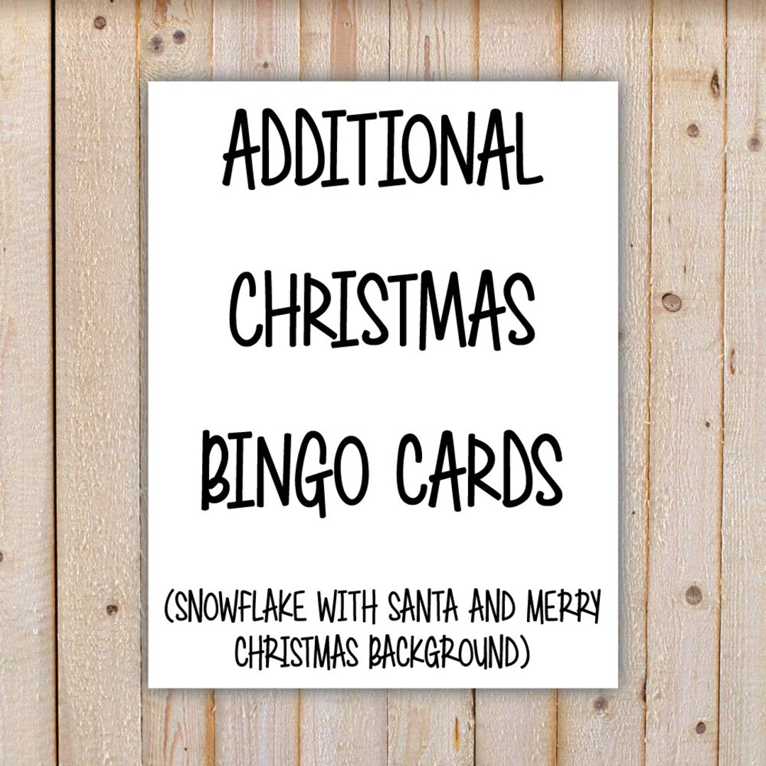 10 Additional Christmas Bingo Game Cards With White Background and ...
