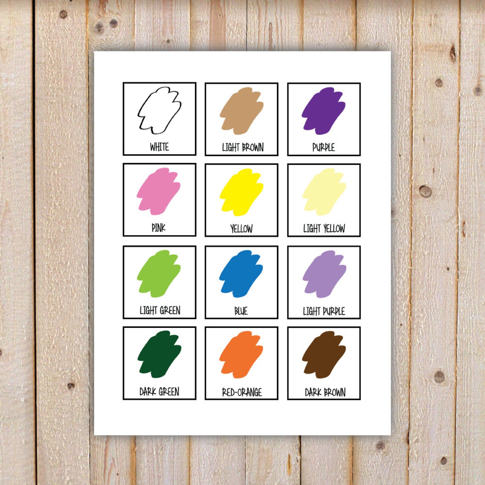 Color Bingo Game With 20 Unique Bingo Cards and 24 Large and Small ...