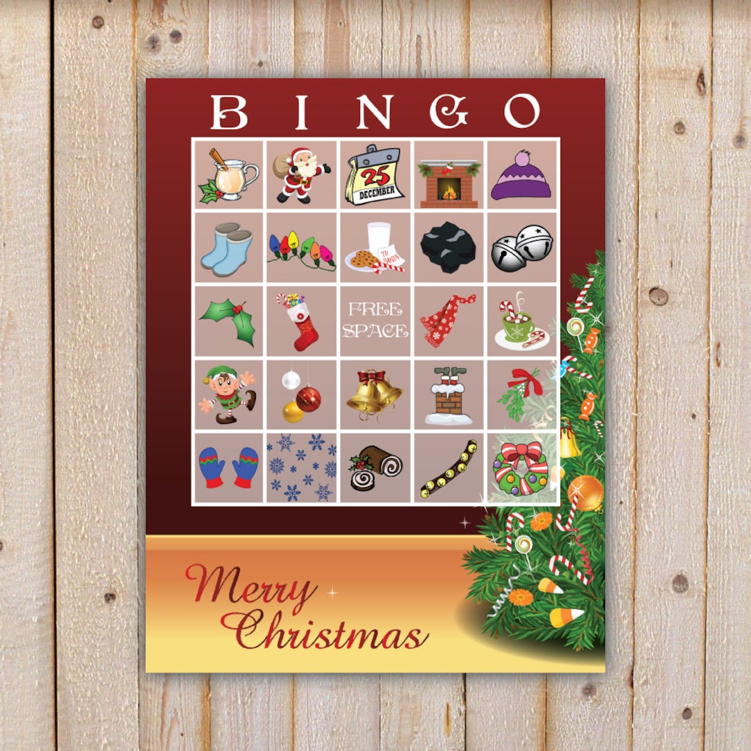 Christmas Bingo Game With 20 Unique Bingo Cards and 42 Large & Small ...