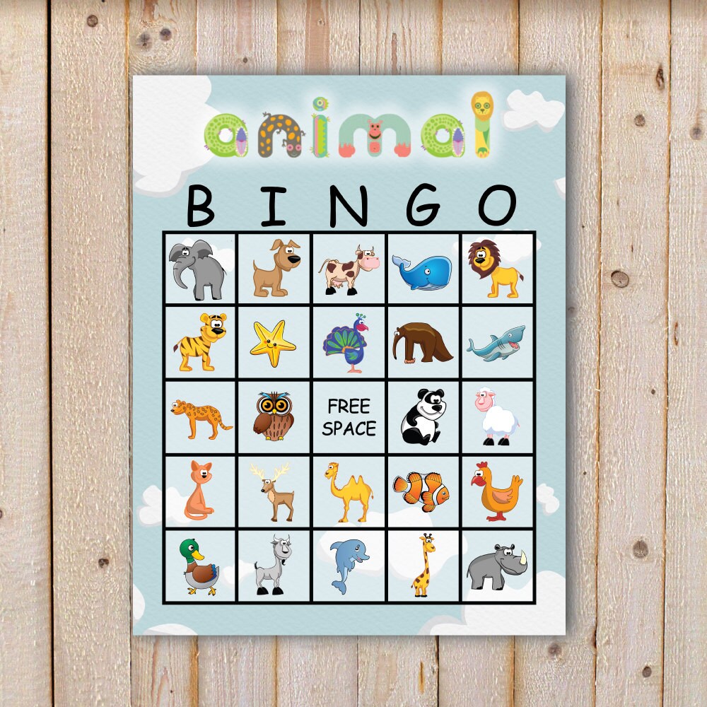 20 Additional Animal Bingo Game Cards Printable, INSTANT DOWNLOAD - Etsy