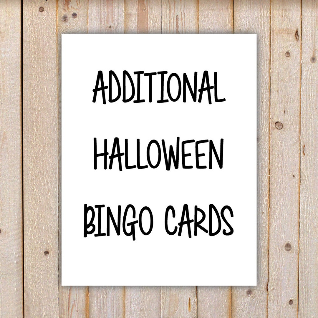 10 Additional Halloween Bingo Game Cards Printable, INSTANT DOWNLOAD - Etsy