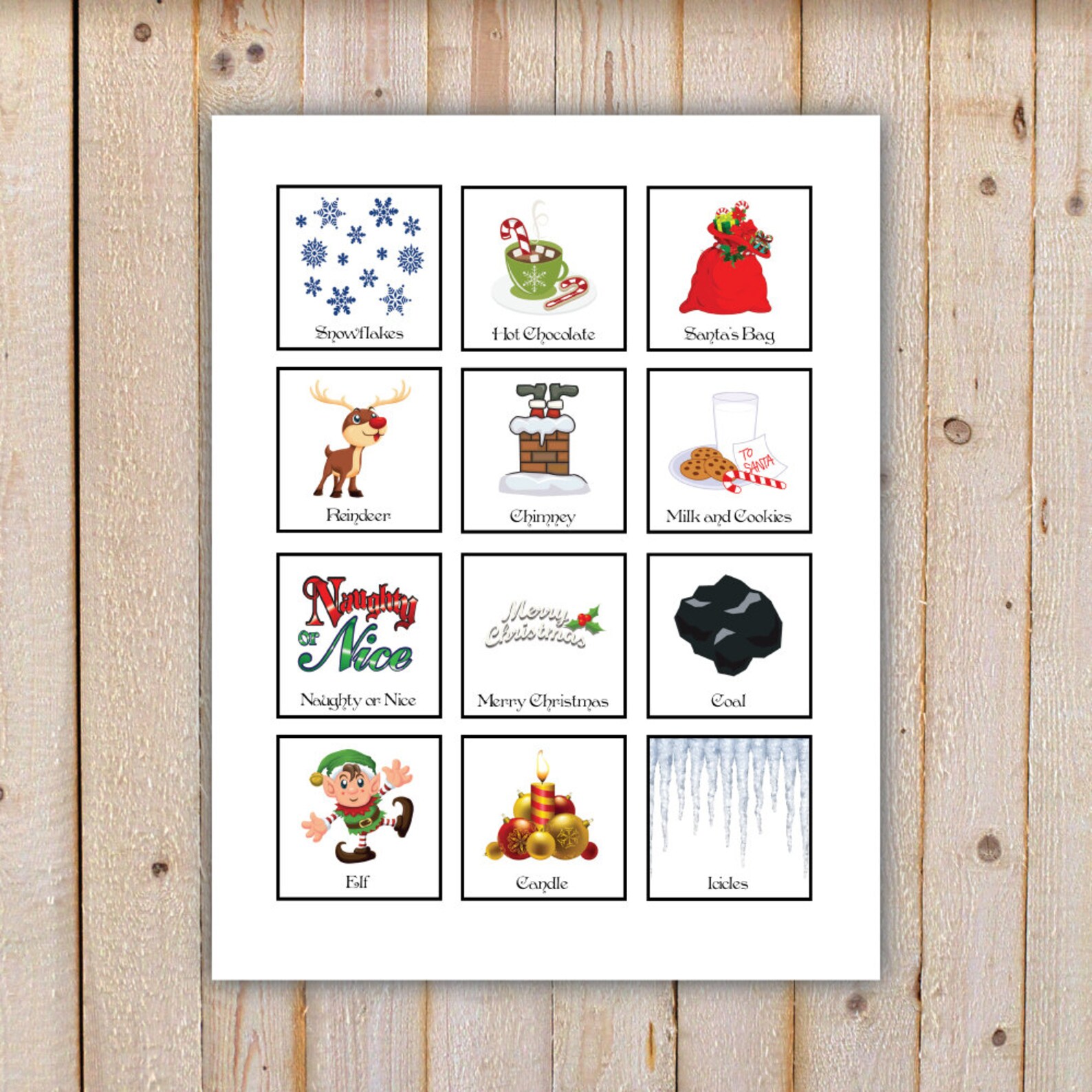 Christmas Bingo Game With 20 Unique Bingo Cards and 42 Large & - Etsy