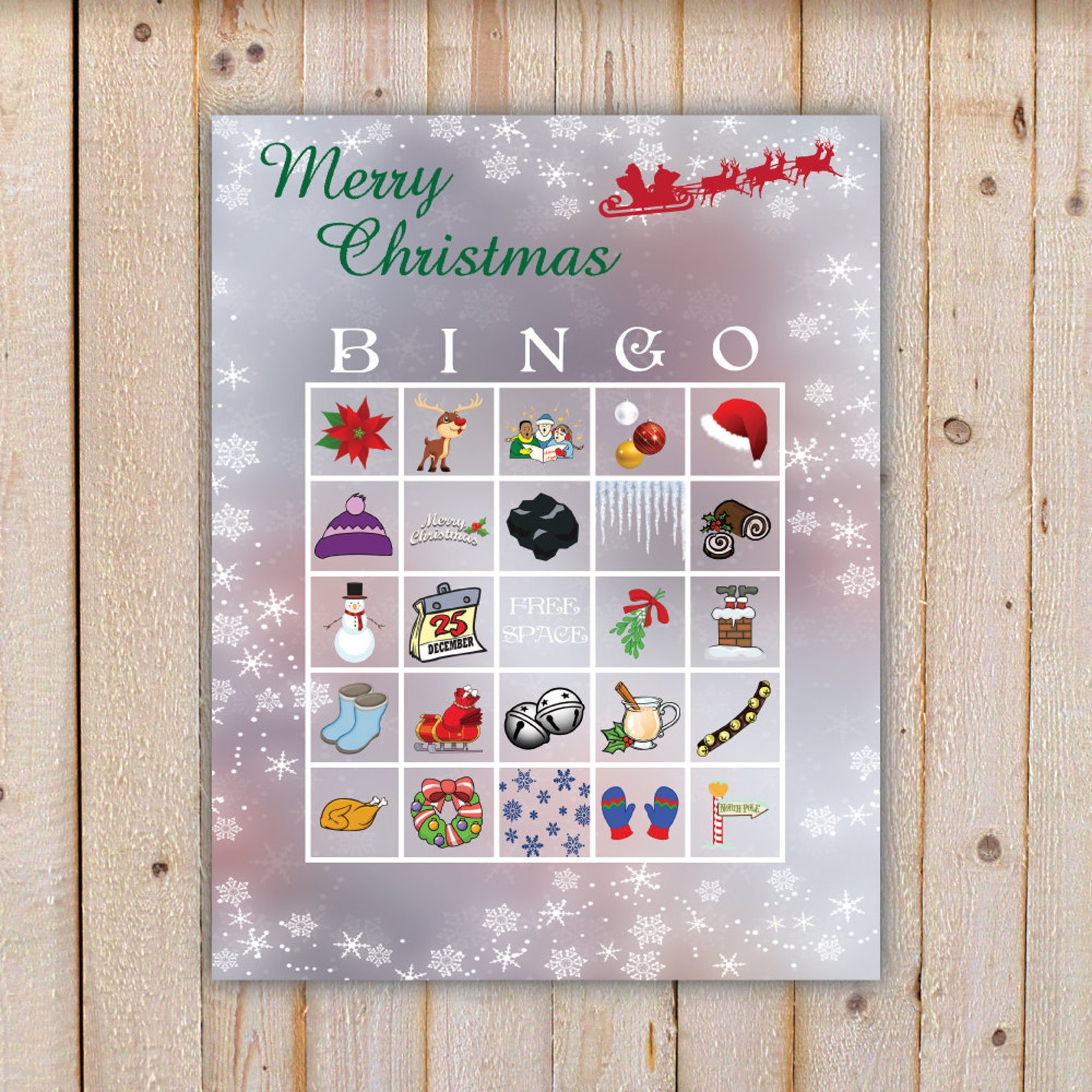 Christmas Bingo Game With 20 Unique Bingo Cards and 42 Large & - Etsy