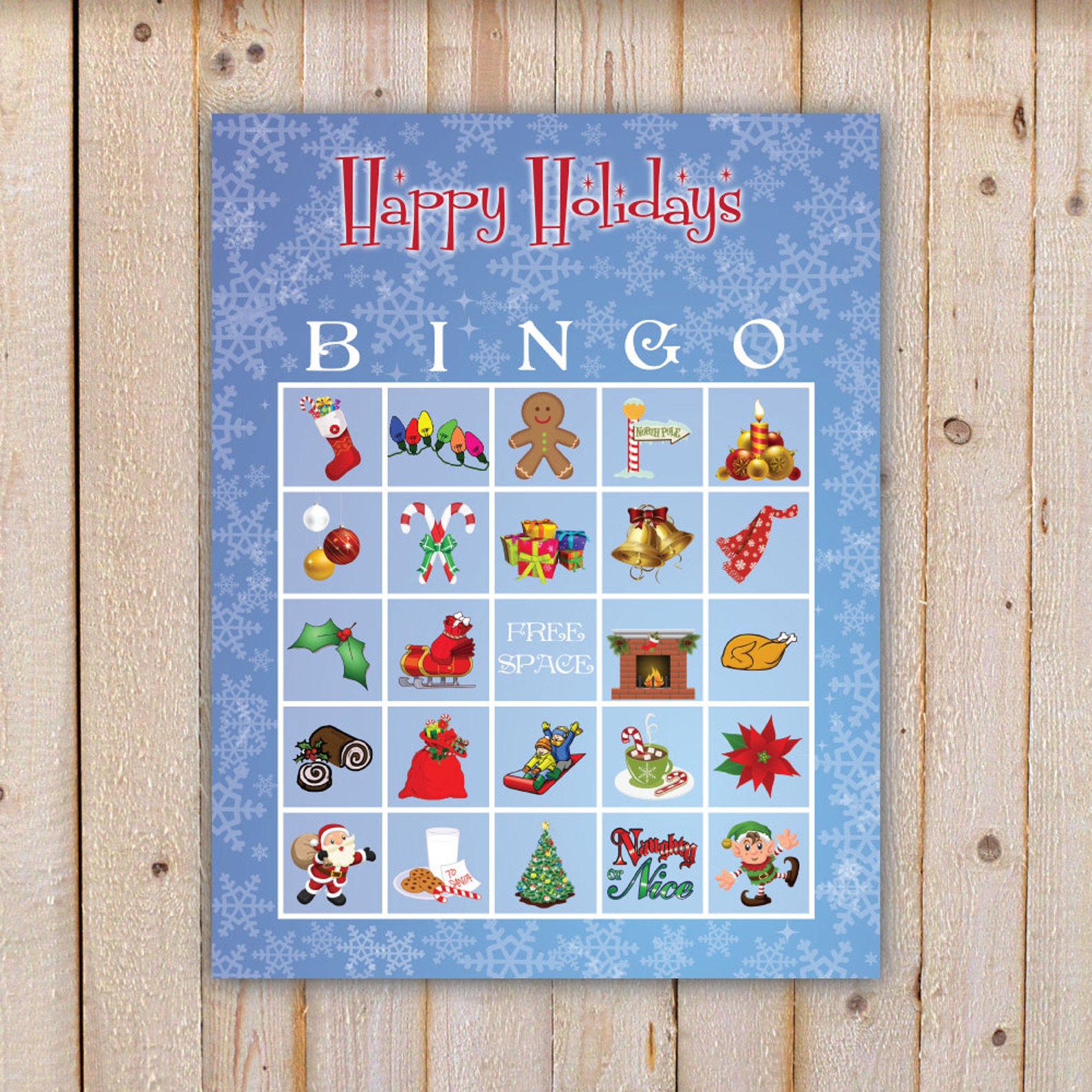 Christmas Bingo Game With 20 Unique Bingo Cards and 42 Large and Small ...