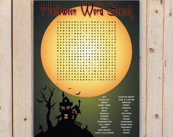 Halloween Word Scramble Party Game With Haunted House and | Etsy