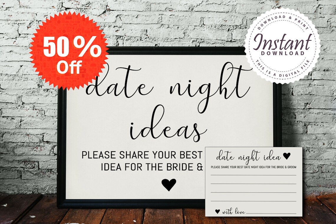 Date Night Idea Card Date Night Cards Wedding Date Night - Etsy