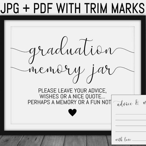 Graduation Advice Cards Congratulations Graduate Memory - Etsy
