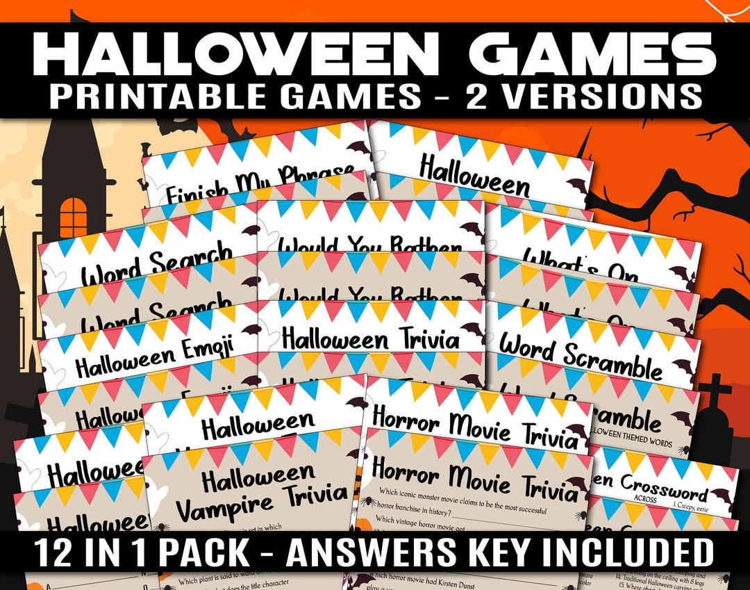 Halloween Party Games Pack, Games for Halloween, Halloween Bundle - Etsy