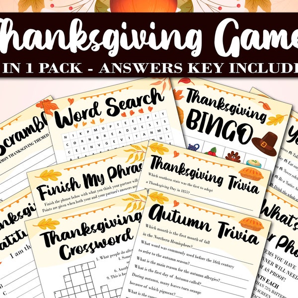 Thanksgiving Bingo - Etsy
