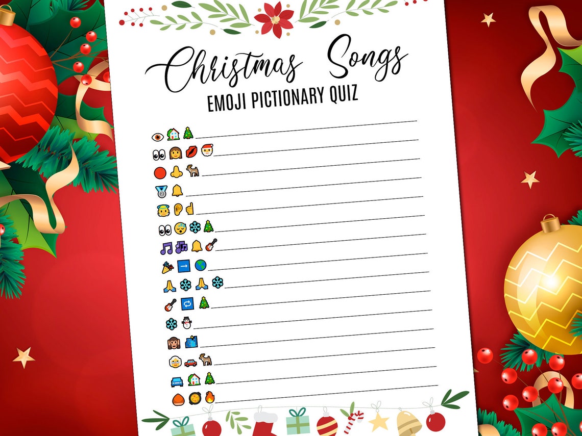 15 in One Pack Christmas Party Games Christmas Songs Emoji - Etsy