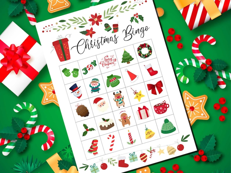 Christmas Bingo Christmas Party Game Christmas Printables - Etsy