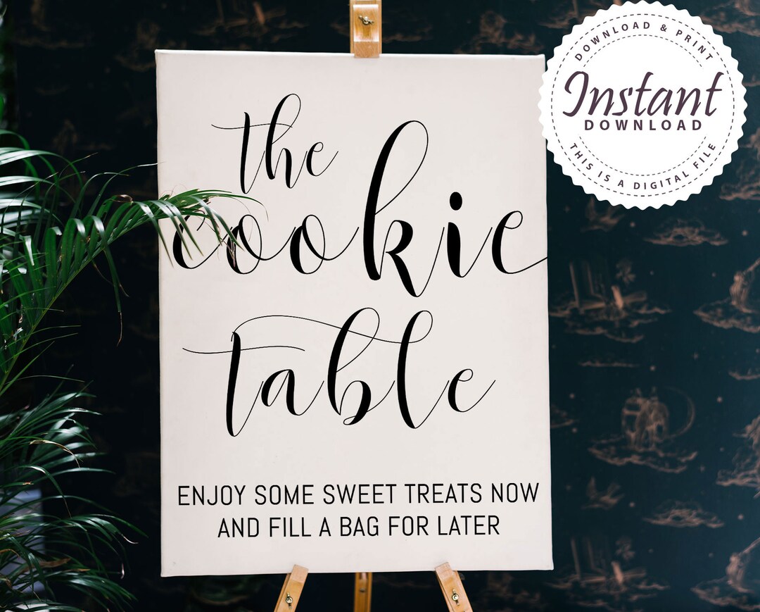 Cookie Table Sign, Cookie Table, Cookie Bar Sign, Cookie Favors ...
