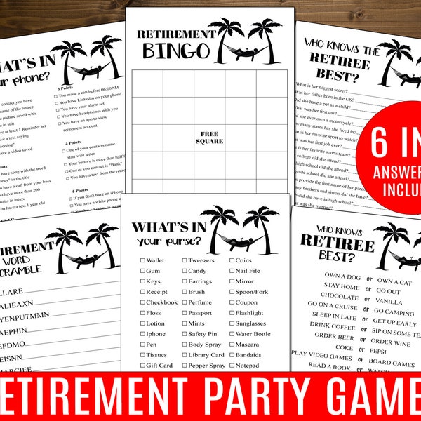 Retirement Party Games - Etsy