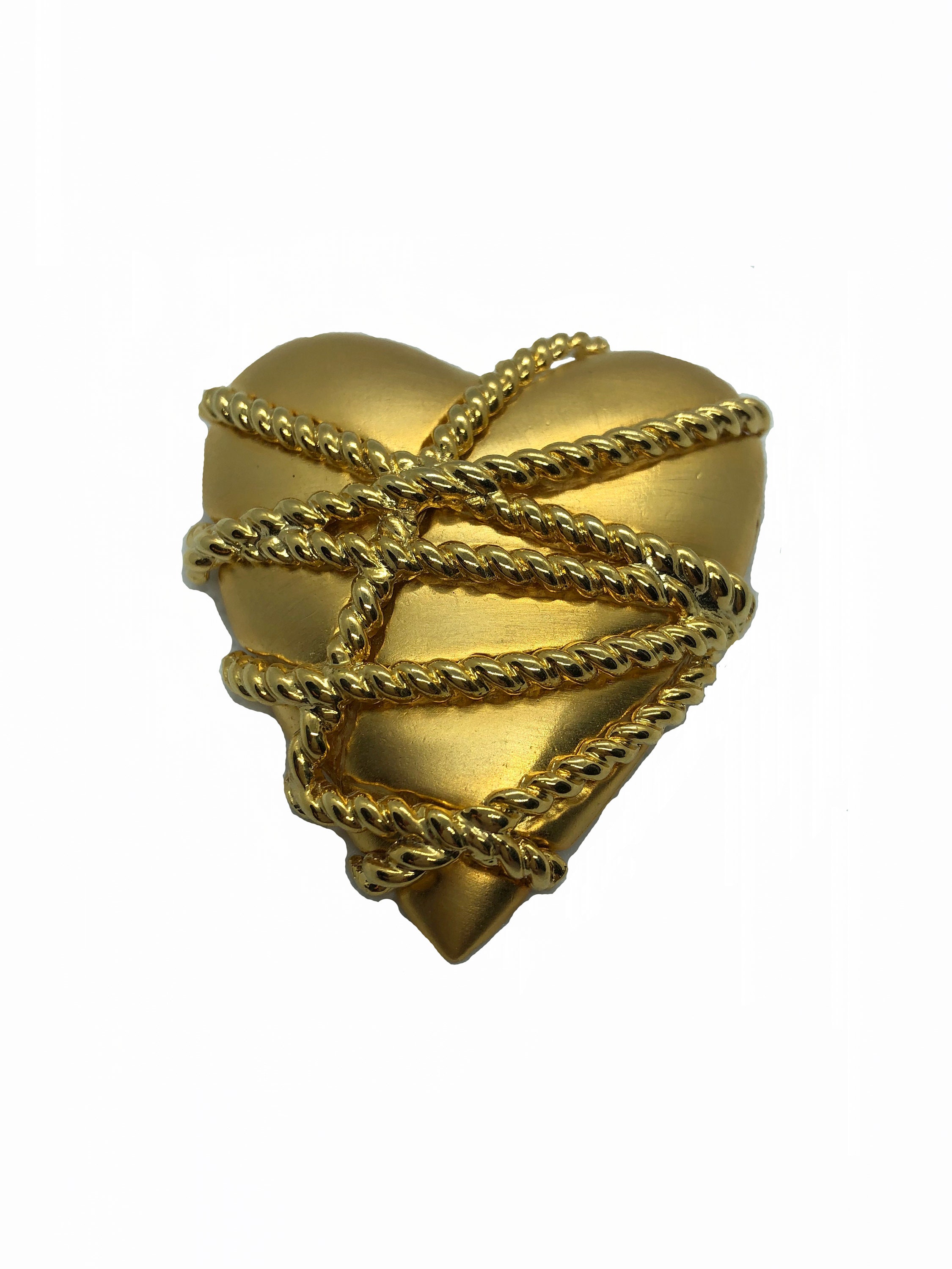 Wrapped Heart Brooch - Etsy