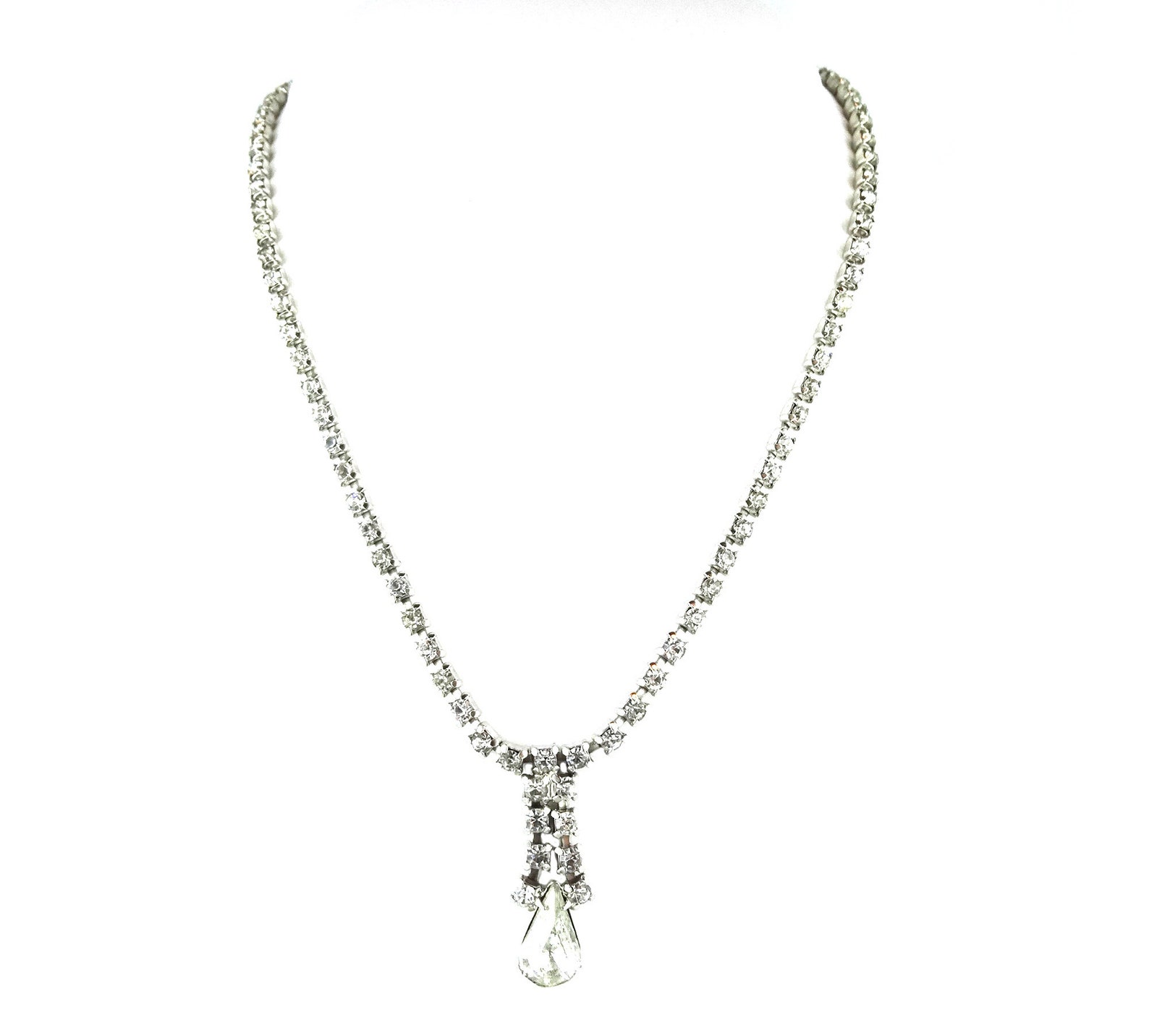 Pear Crystal Drop Necklace - Etsy